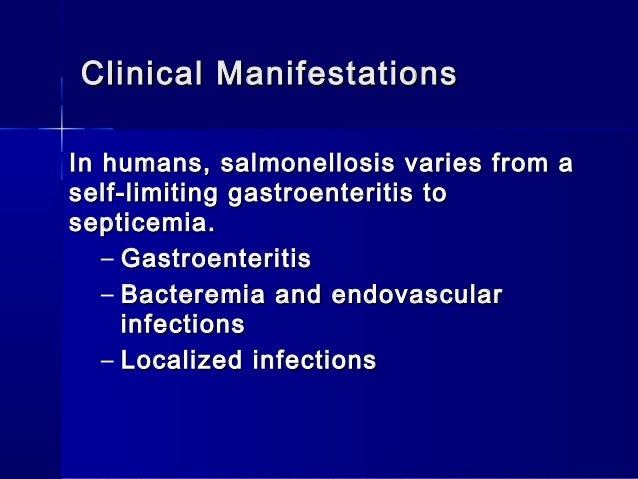 Non typhoid salmonellosis