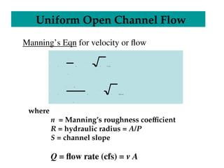 OPEN CHANNEL FLOW TYPES OF FLOW IN CHANNEL | PPT