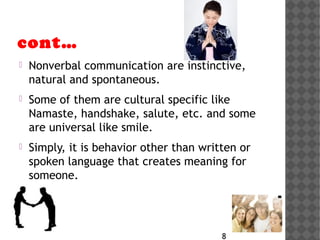 Non verbal communication of business communication 2 for bba-bi | ODP