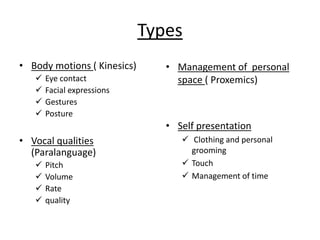 Non verbal communication | PPTX
