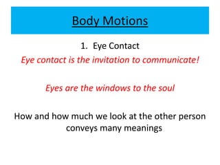 Eye Contact Communication Examples