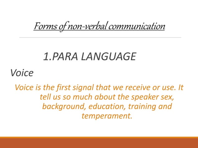 Non verbal communication | PPT