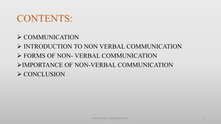Non verbal communication | PPTX