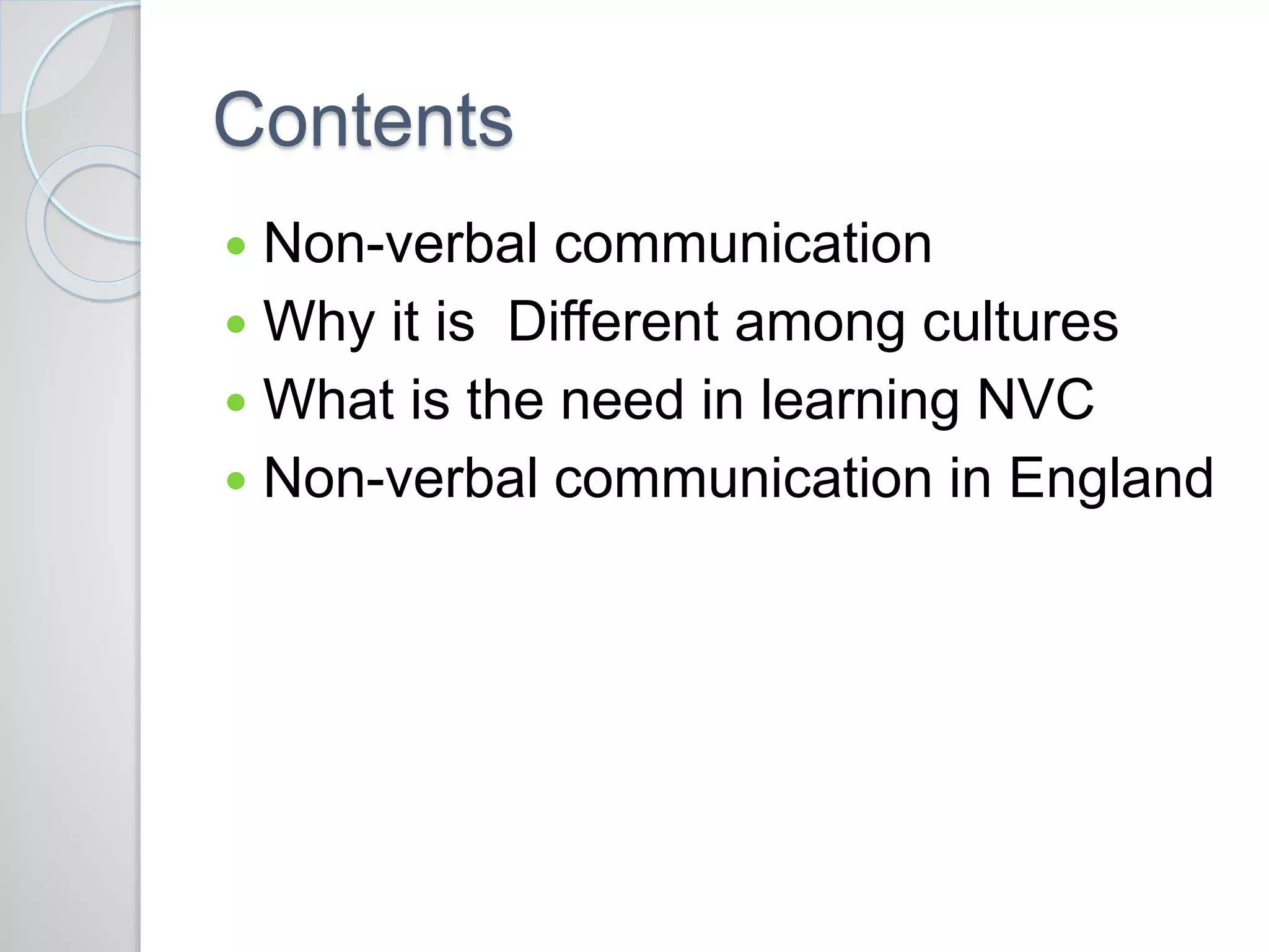 Non verbal communication in england | PPTX