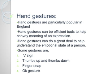 Non verbal communication in england | PPTX