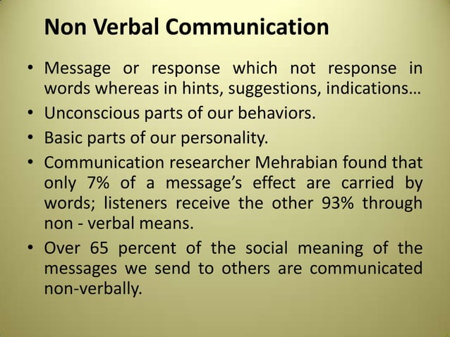 Non verbal communication | PPT