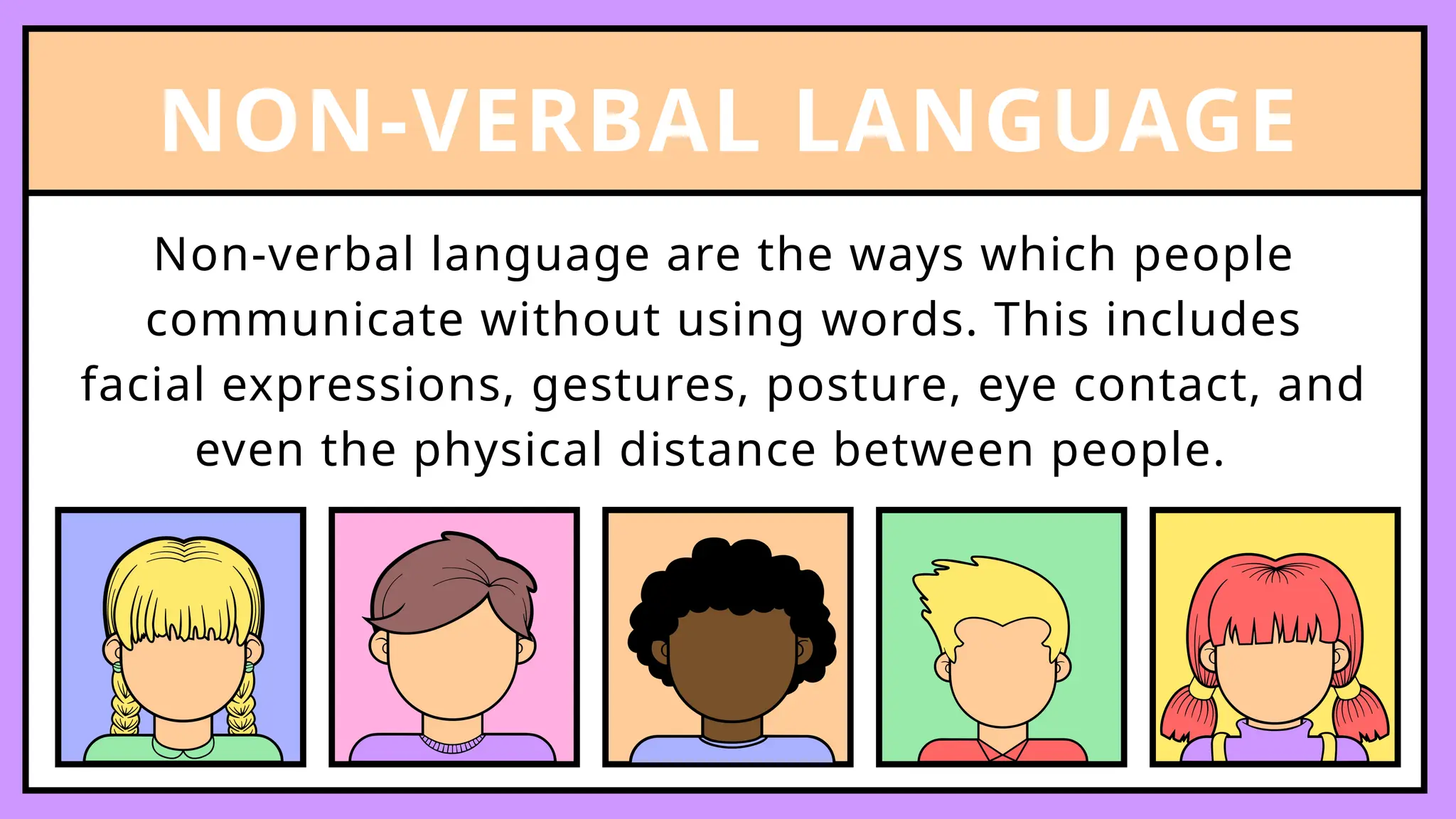 Non-Verbal Communication SEL Presentation Colorful Lined Illustrative ...