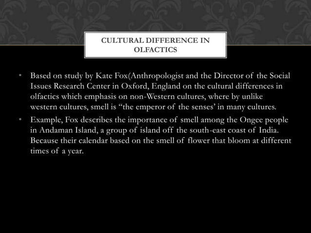 Non verbal message within intercultural communication(olfactics) | PPTX Non verbal message within intercultural communication(olfactics) | PPTX