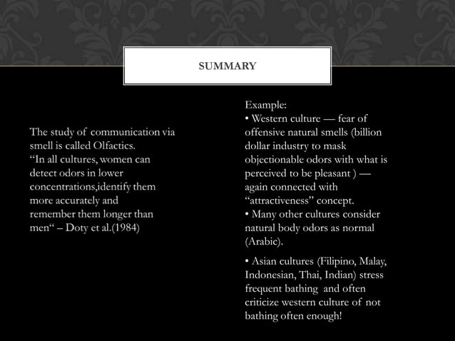 Non verbal message within intercultural communication(olfactics) | PPT Non verbal message within intercultural communication(olfactics) | PPT