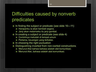 Non verb predicates in Indonesian Sentences | PPT