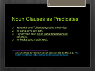Non verb predicates in Indonesian Sentences | PPT