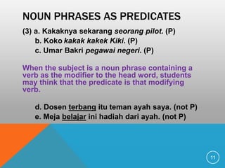 Non-verb Predicates in Bahasa Indonesia | PPT