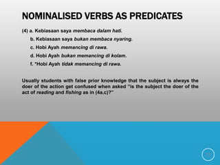 Non-verb Predicates in Bahasa Indonesia | PPT