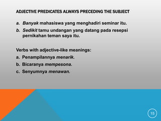 Non-verb Predicates in Bahasa Indonesia | PPT