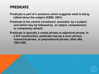 Non-verb Predicates in Bahasa Indonesia | PPT