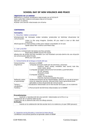 Non Violence And Peace Day 1 | PDF