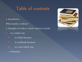 Non violent ways of solving conflicts in literature | PPSX