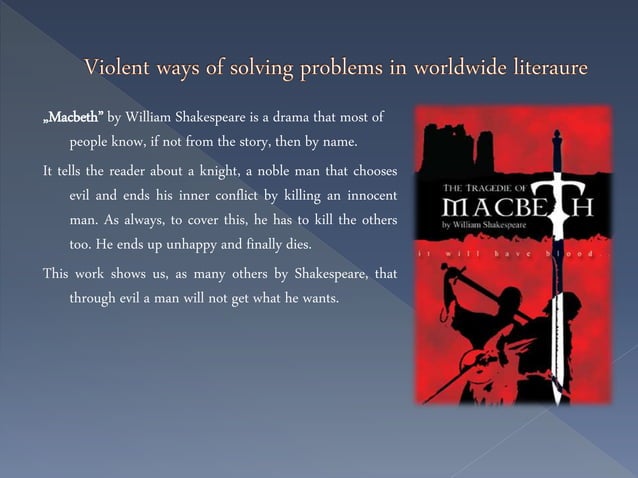 Non violent ways of solving conflicts in literature | PPSX | Drama | Genres