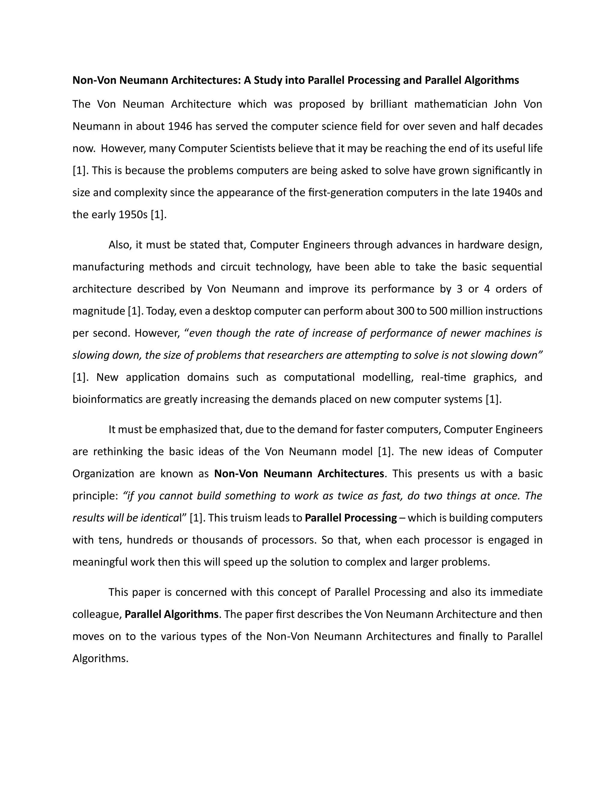 Non-Von Neumann Architectures | PDF
