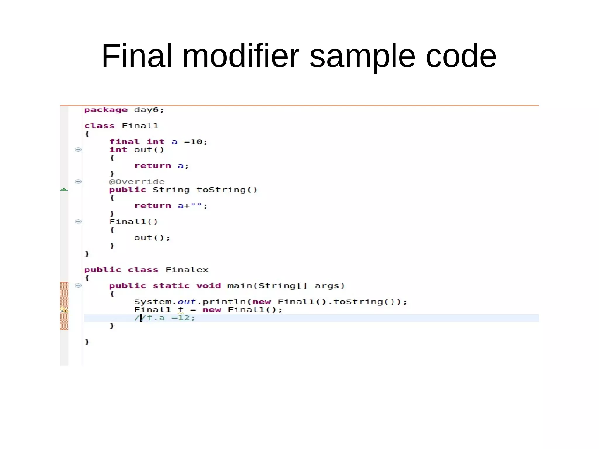 Non access modifiers | PDF