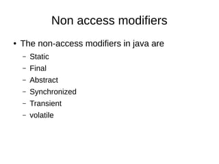 Non access modifiers | PDF