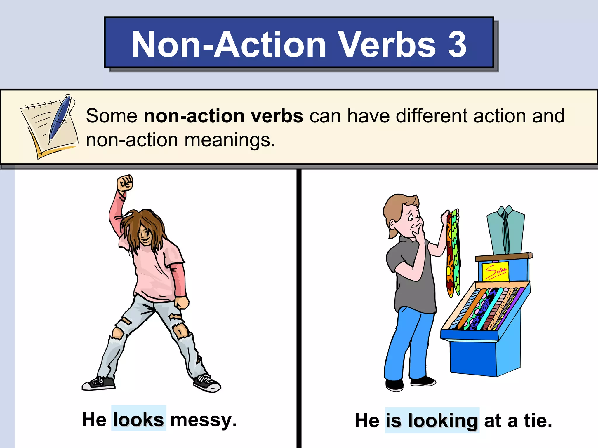 Non action verbs | PPS