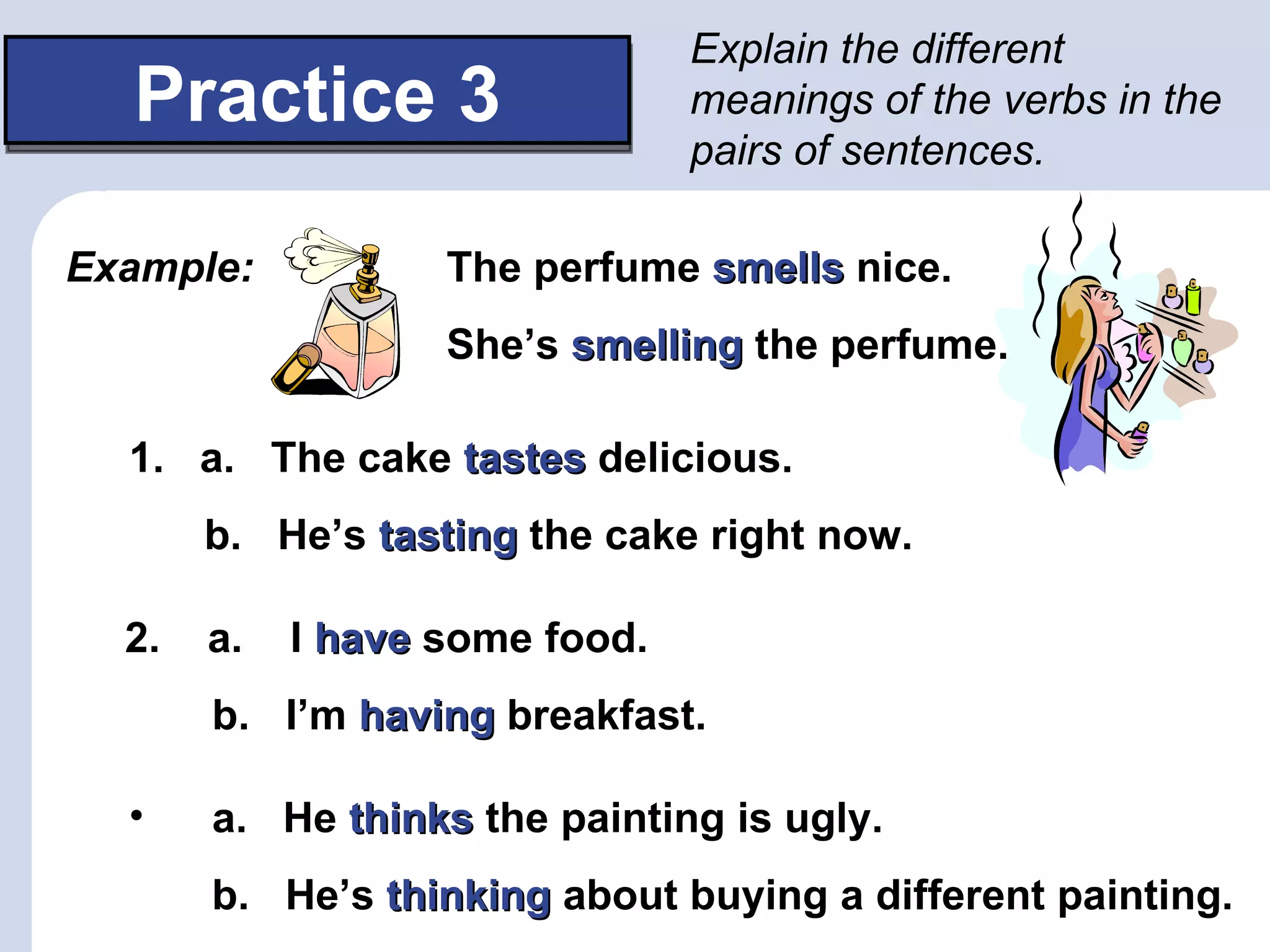 Non action verbs | PPS