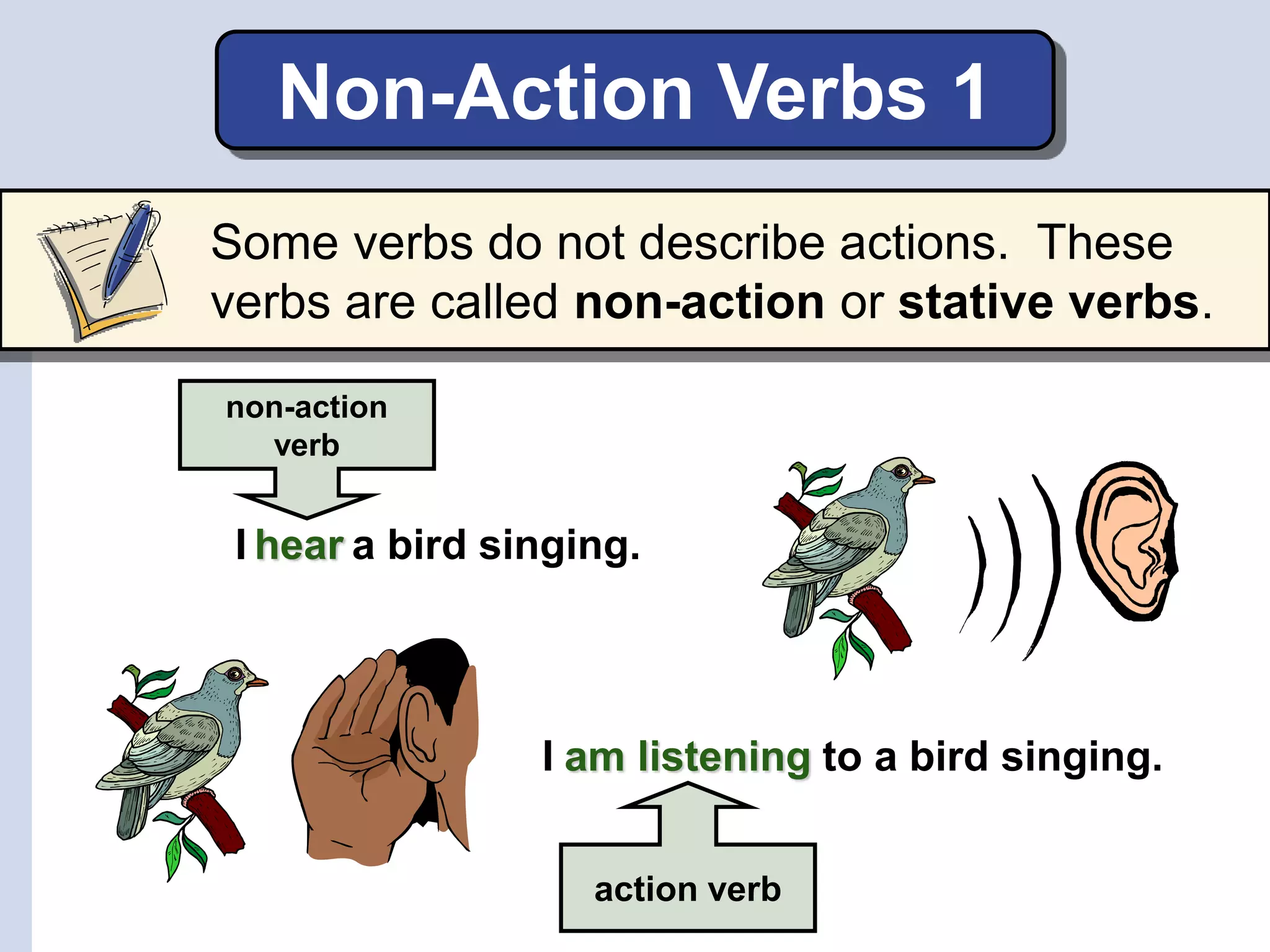 Non action verbs | PPT