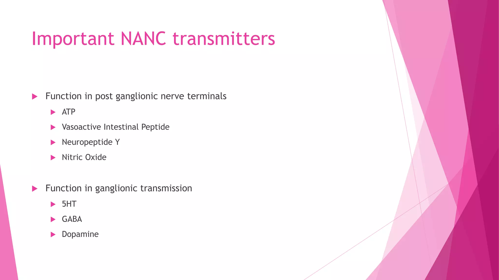 Non adrenergic non cholinergic transmission(nanc) | PPTX