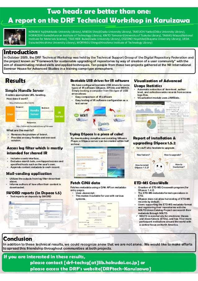 Two heads are better than one a report p on the drf technical workshop | PDF