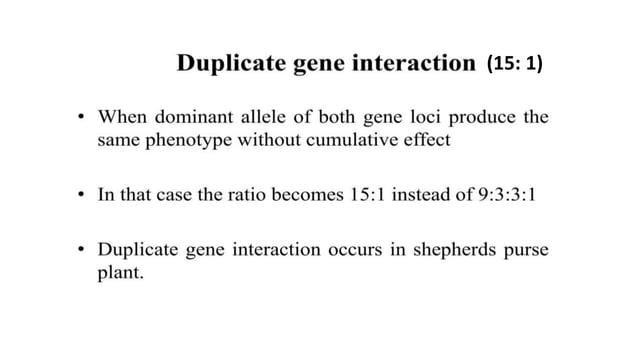 Non allelic gene interaction.pptx | Genetics | Science
