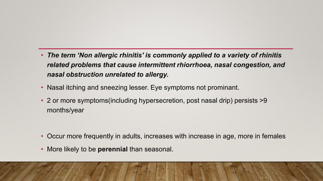 Non Allergic Rhinitis | PPTX | Ear, Nose and Throat Conditions ...