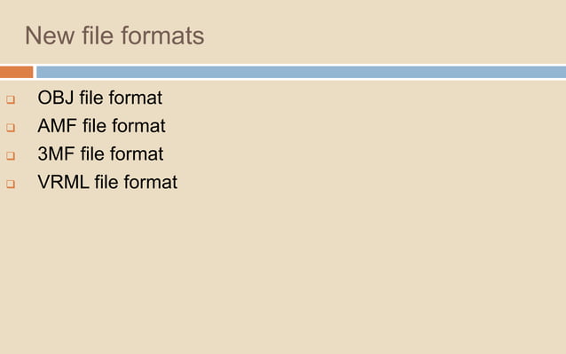 Additive manufacturing file formats or 3D file formats | PPT