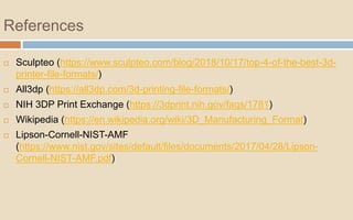 Additive manufacturing file formats or 3D file formats | PPT