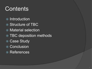 Thermal barrier coatings (tbc) | PPTX