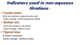 Non aq. titration | PPTX