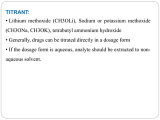 Non aq. acid base titration | PPTX