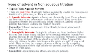 Non Aqueous titration: Definition, Principle and Application | PPTX
