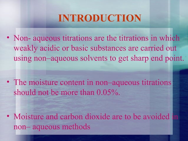 Non aqueous titration | PPT | Chemistry | Science