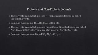 Non aqueous solvents | PPTX