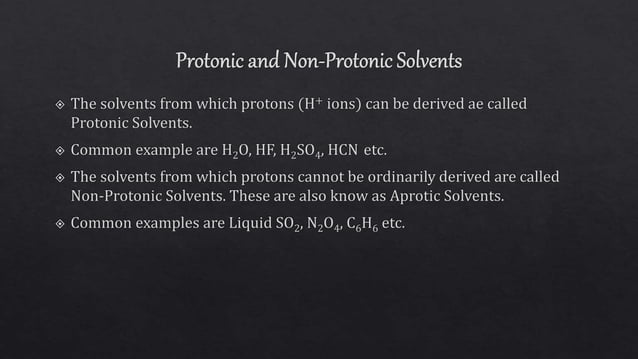 Non aqueous solvents | PPTX