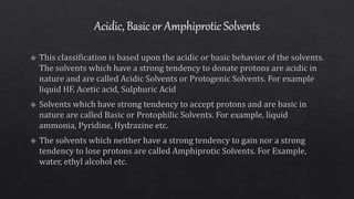 Non aqueous solvents | PPTX