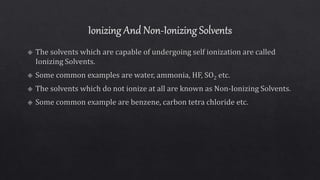 Non aqueous solvents | PPTX