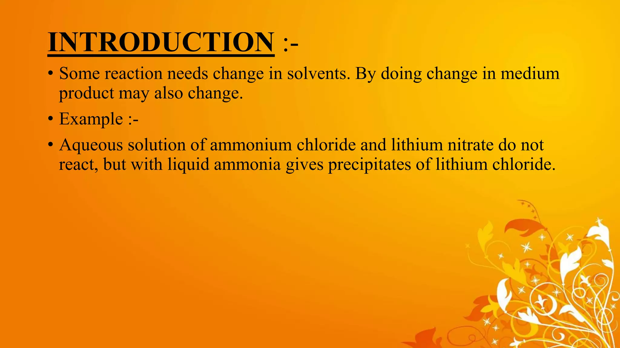Non aqueous solvents / solvents - B.Sc. | PPTX