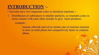Non aqueous solvents / solvents - B.Sc. | PPTX