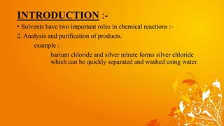 Non aqueous solvents / solvents - B.Sc. | PPTX
