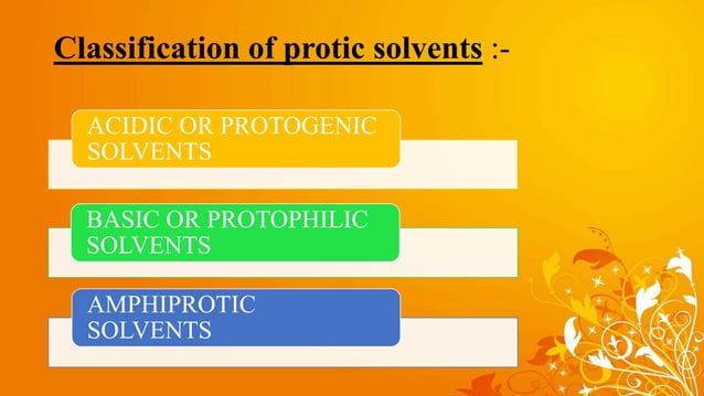 Non aqueous solvents / solvents - B.Sc. | PPTX | Chemistry | Science