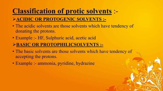 Non aqueous solvents / solvents - B.Sc. | PPTX | Chemistry | Science