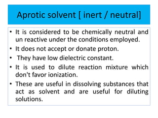 Non aqueous titration | PPTX