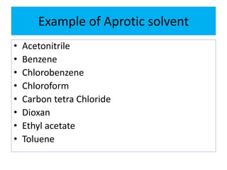 Non aqueous titration | PPTX